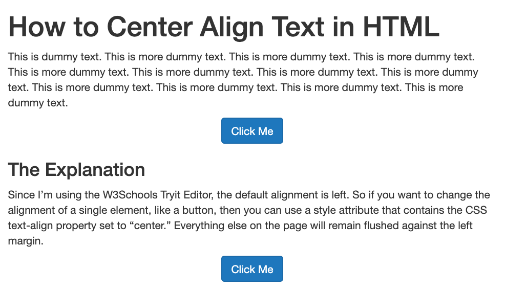 How To Left Right And Center Align Text In Html